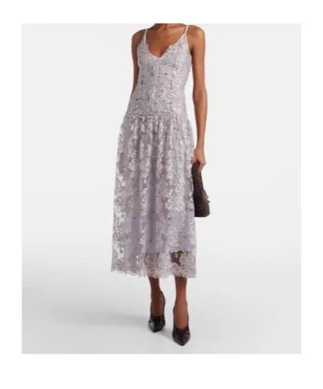 JACQUES WEI Embellished Lace Cocktail Dress