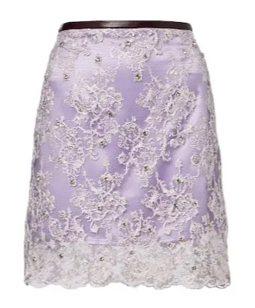 JACQUES WEI Embellished Lace Miniskirt