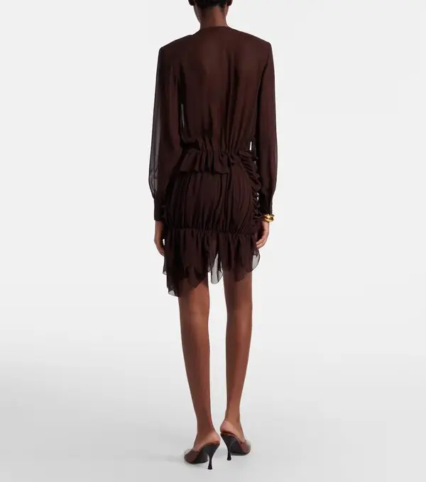 JACQUES WEI Ruffled Asymmetric Minidress
