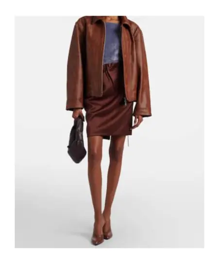JACQUES WEI Satin Pencil Skirt