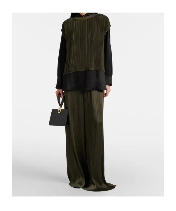 JOSEPH Cedre Plissé Satin Top