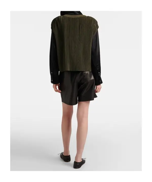 JOSEPH Cedre Plissé Satin Top