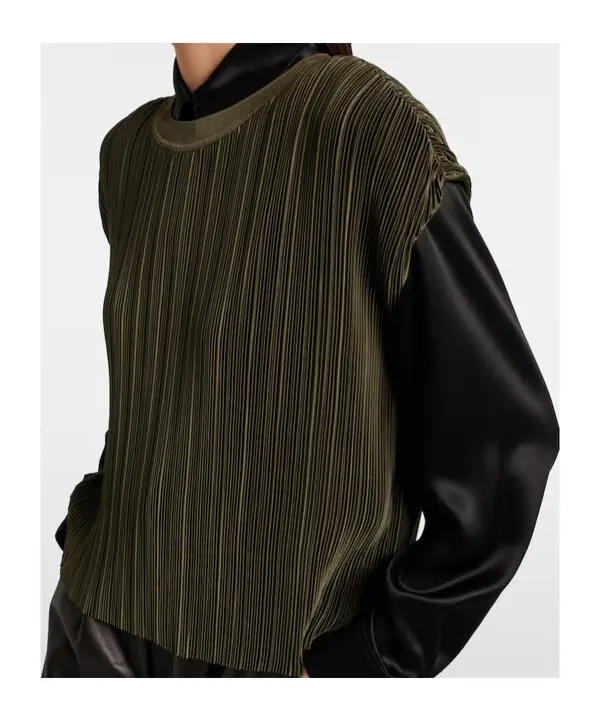 JOSEPH Cedre Plissé Satin Top