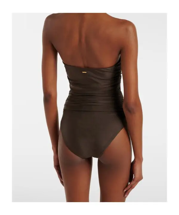Simkhai Lorena Appliqué Ruched Swimsuit