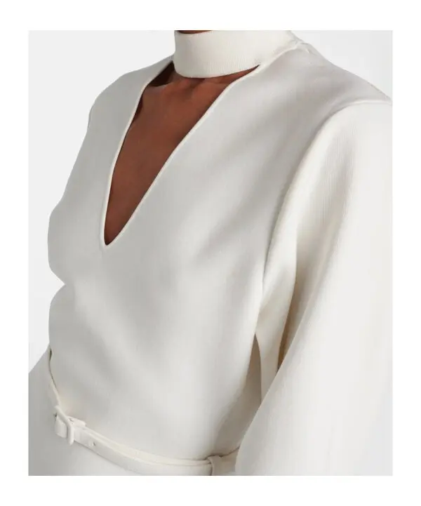 Roland Mouret Cutout Knitted Belted Midi Dress