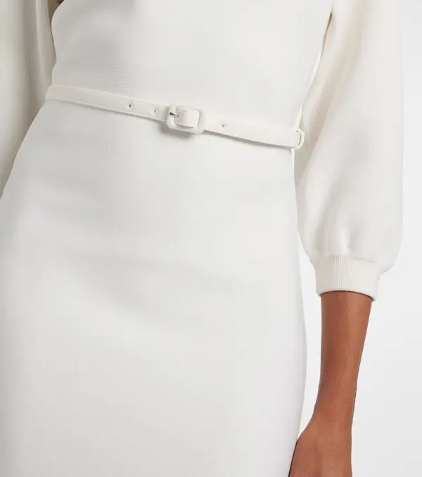 Roland Mouret Cutout Knitted Belted Midi Dress