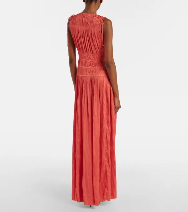 Ulla Johnson Tasneem Plissé Satin Gown