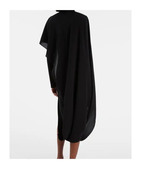 MUGLER Asymmetric Caped Crepe Midi Dress