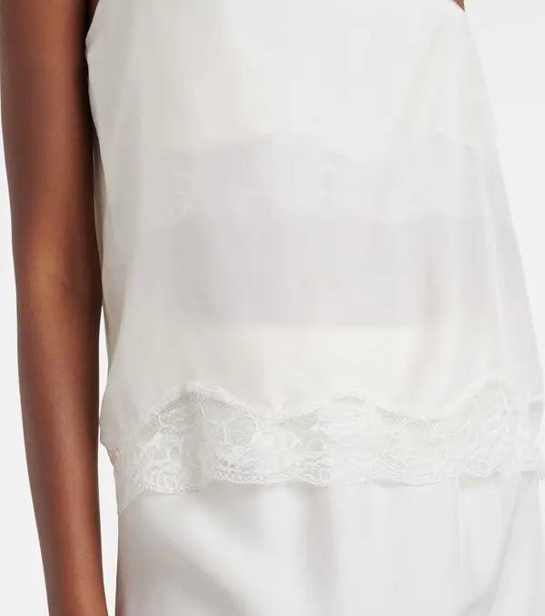 Dorothee Schumacher Lace-trimmed Silk Top