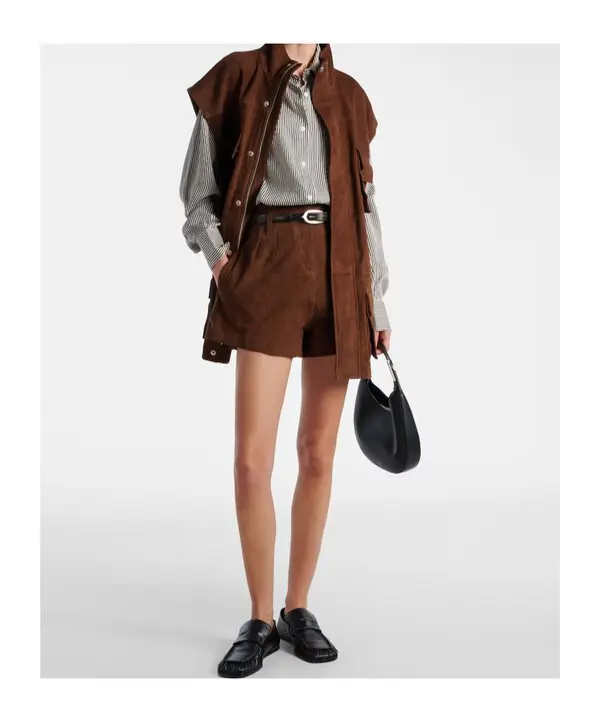 THE FRANKIE SHOP Lise Suede Shorts
