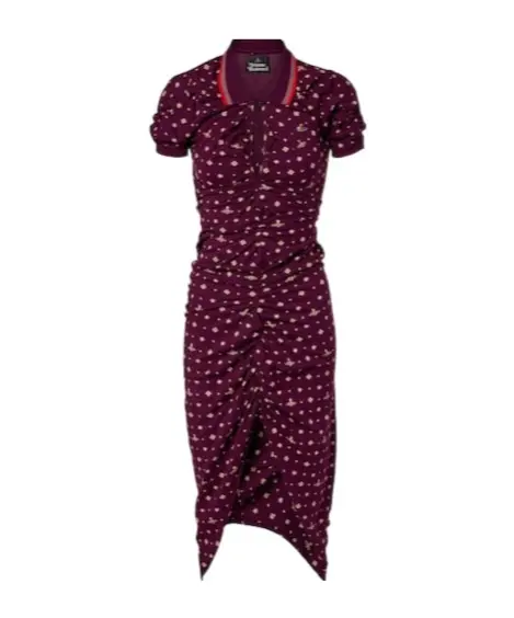 VIVIENNE WESTWOOD Pulling Printed Ruched Cotton Midi Dress