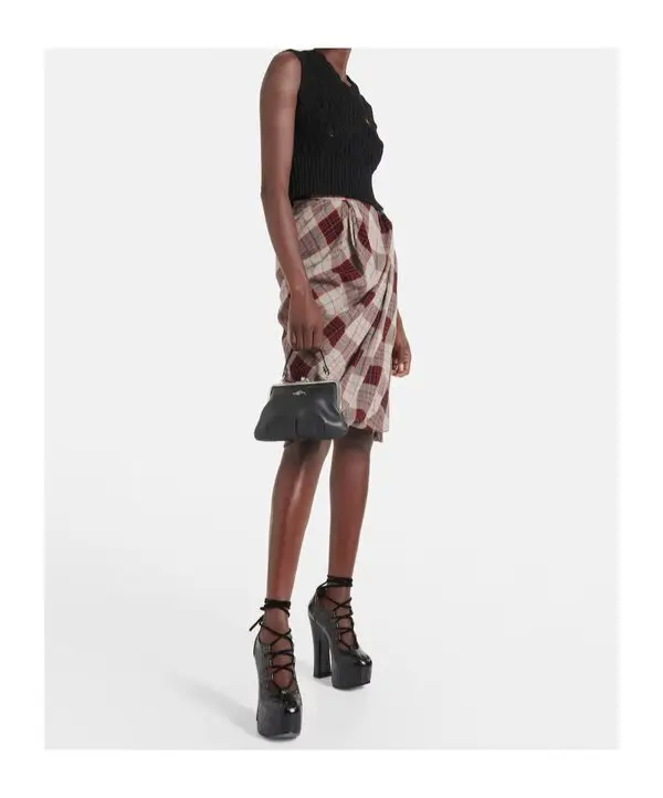 VIVIENNE WESTWOOD Granny Frame Leather Tote Bag