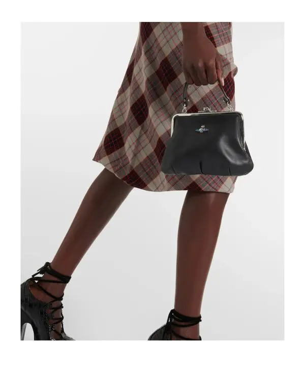 VIVIENNE WESTWOOD Granny Frame Leather Tote Bag