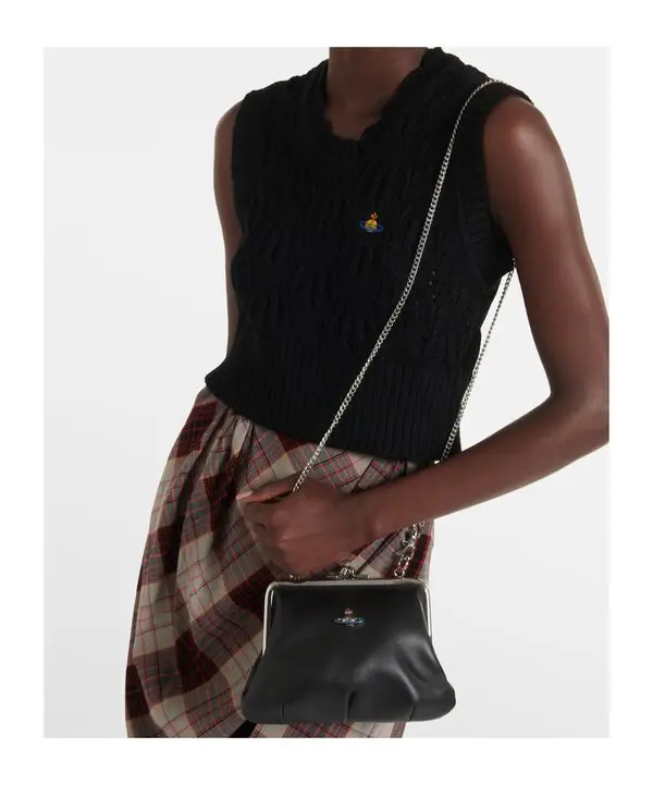VIVIENNE WESTWOOD Granny Frame Leather Tote Bag