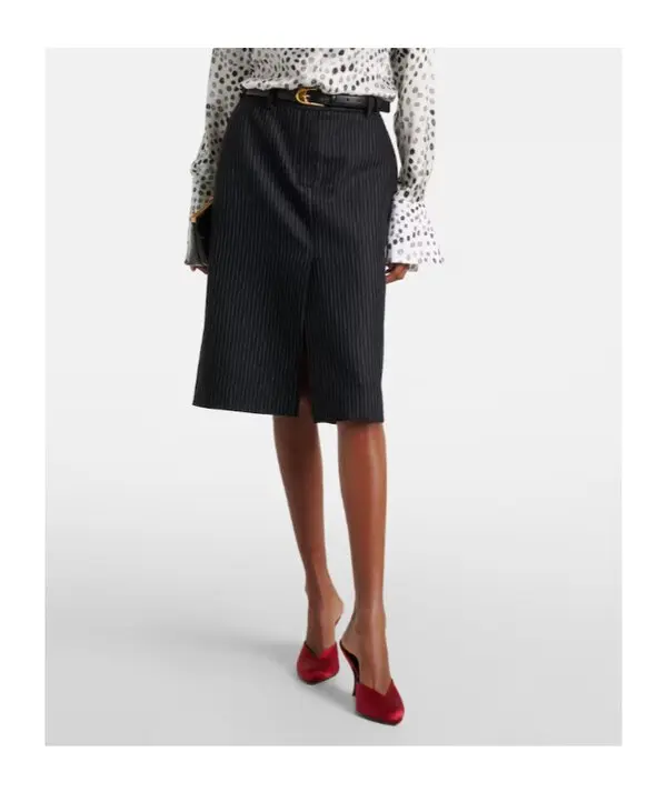 Nina Ricci Pinstriped Wool-blend Pencil Skirt