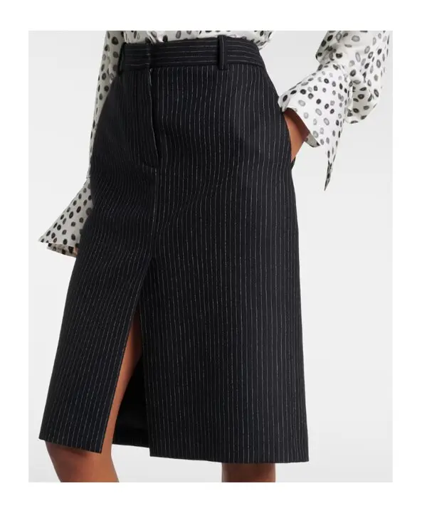 Nina Ricci Pinstriped Wool-blend Pencil Skirt