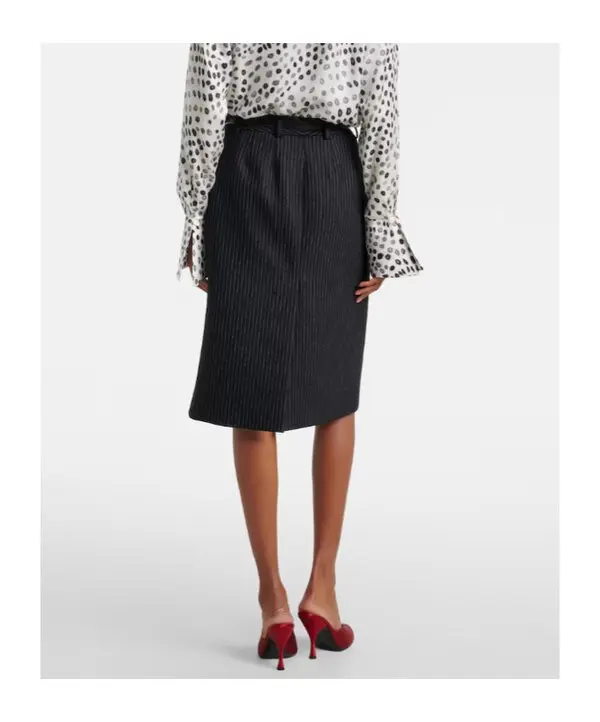 Nina Ricci Pinstriped Wool-blend Pencil Skirt