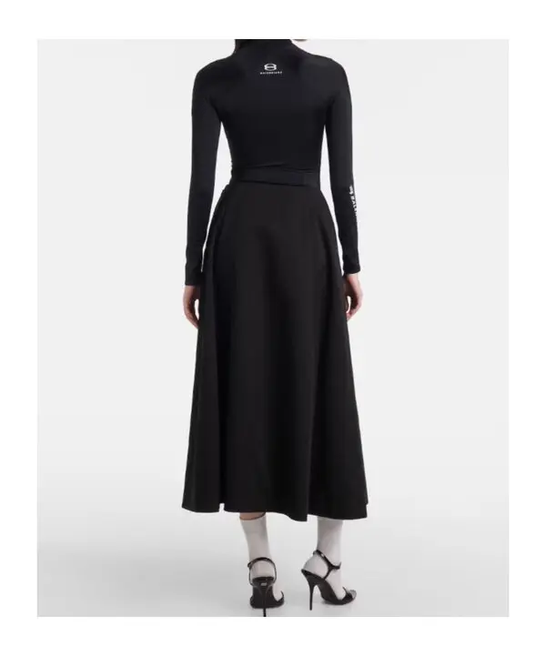 Balenciaga Cotton Twill Midi Skirt