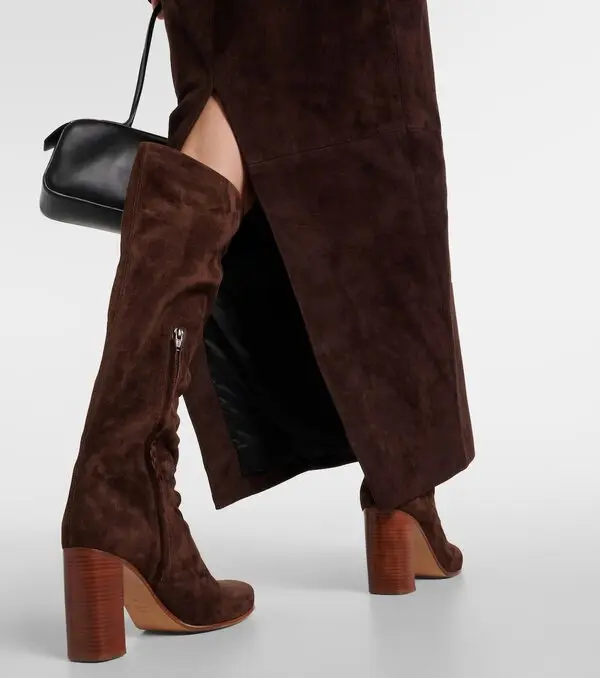 Khaite Loxley Suede Pencil Skirt