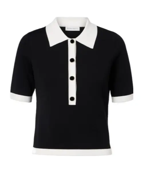 Nina Ricci Ribbed-knit Polo Shirt