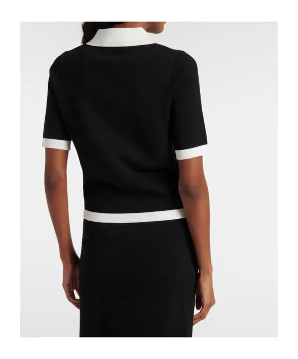 Nina Ricci Ribbed-knit Polo Shirt