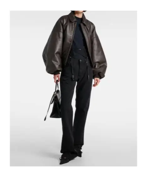 Balenciaga Round Taxi Leather Jacket