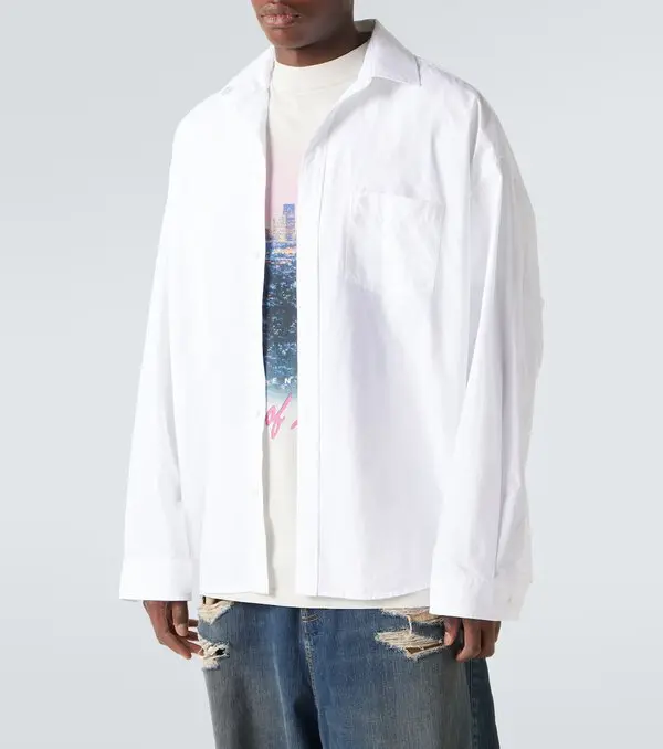 Balenciaga Layered Cotton Jersey And Poplin Shirt