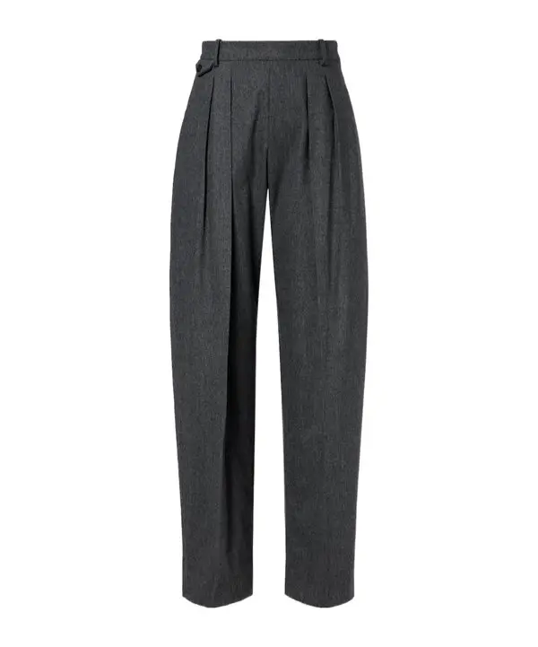 Khaite Dugan High-rise Wool Tapered Pants