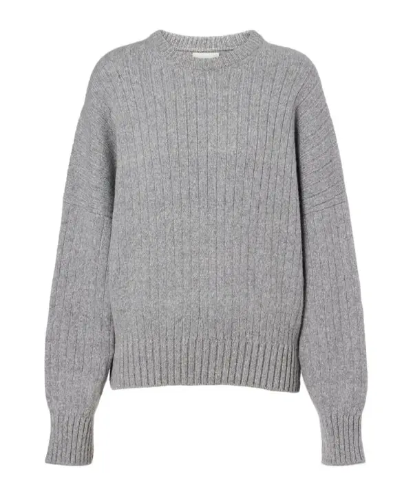 Khaite Lennox Ribbed-knit Cashmere Sweater - Grey
