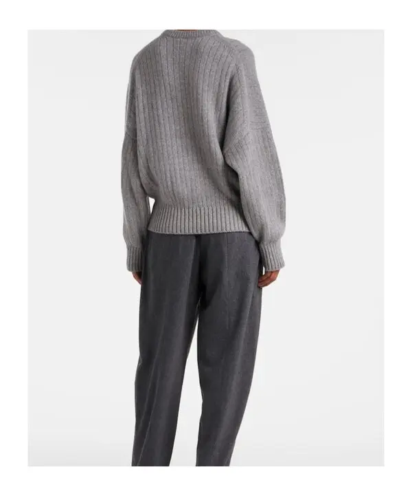 Khaite Lennox Ribbed-knit Cashmere Sweater