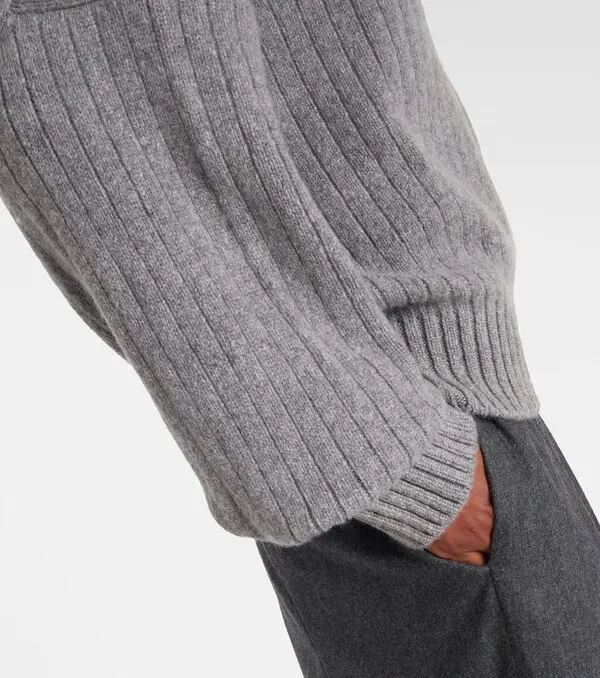 Khaite Lennox Ribbed-knit Cashmere Sweater