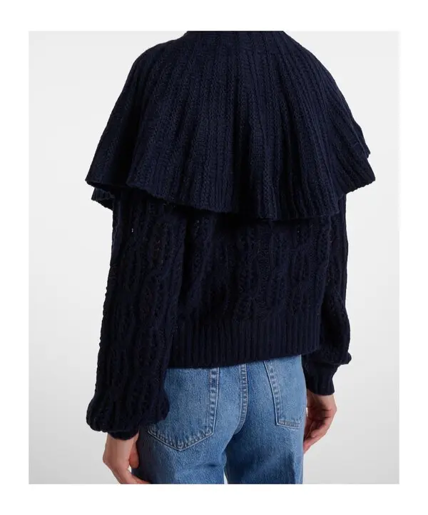 FRAME Caped Wool-blend Cardigan