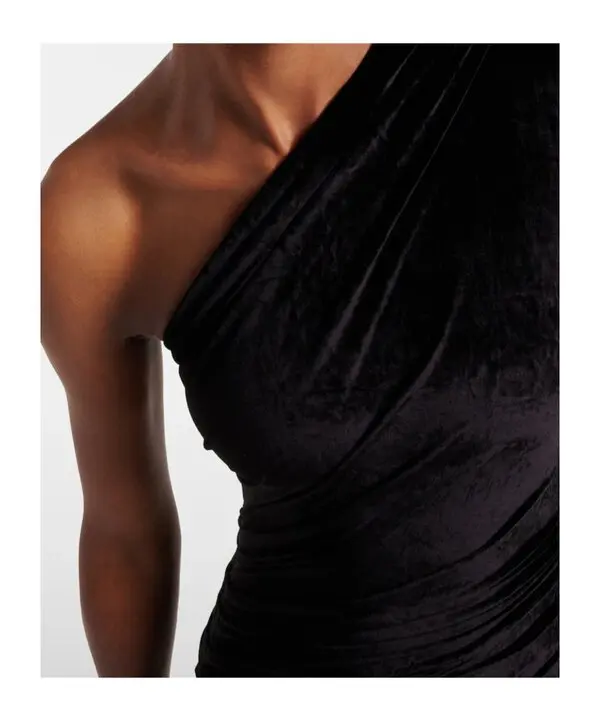 Balenciaga Asymmetric One-shoulder Velvet Gown