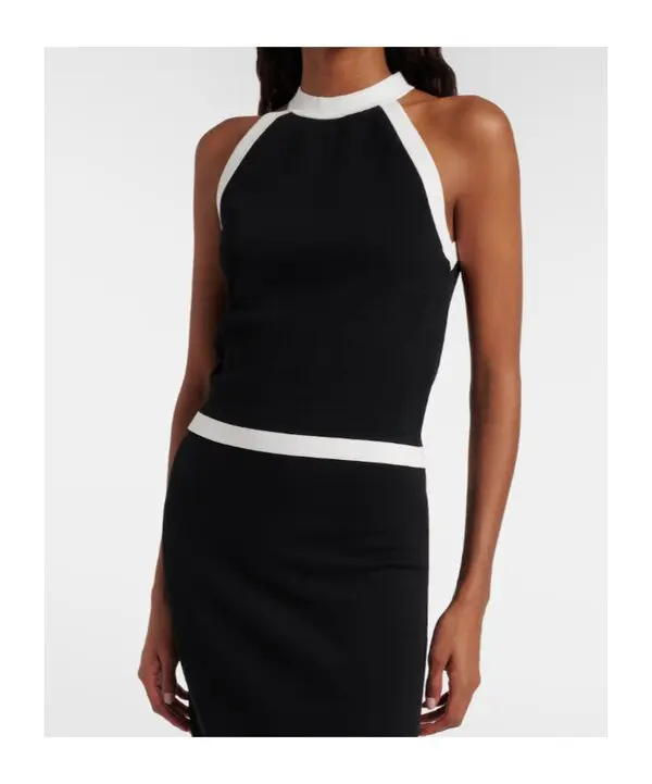 Nina Ricci Ribbed-knit Halterneck Top