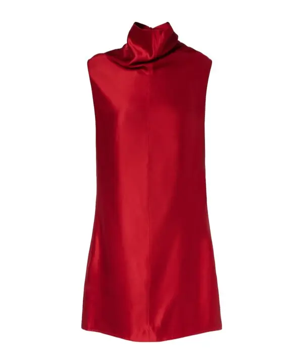 Khaite Daria Turtleneck Satin Minidress