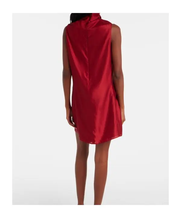 Khaite Daria Turtleneck Satin Minidress