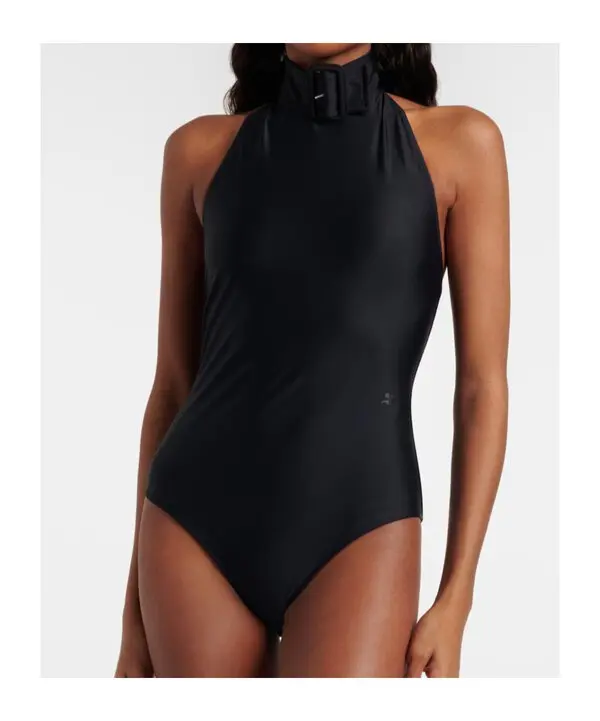 COURREGES Buckle-detail Crepé Bodysuit
