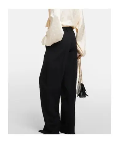 Balenciaga Mid-rise Wool Wide-leg Pants