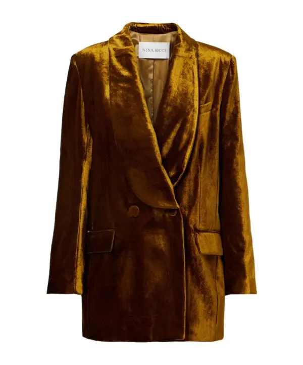 Nina Ricci Double-breasted Velvet Blazer