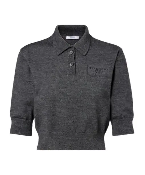 Givenchy Cropped Wool And Alpaca Polo Sweater