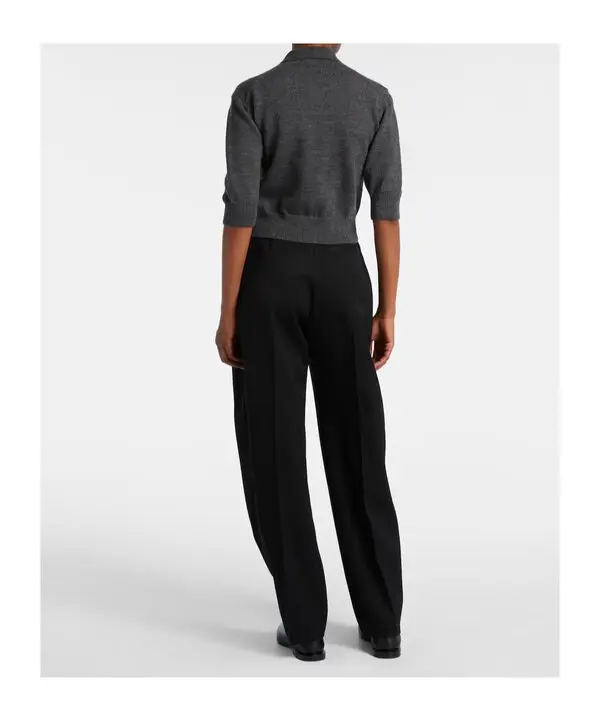 Givenchy Cropped Wool And Alpaca Polo Sweater