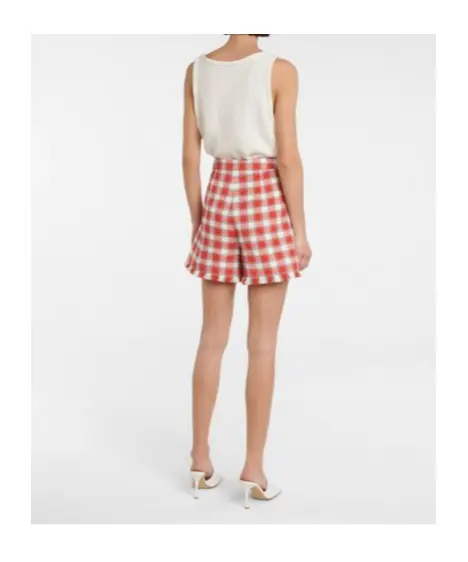 Oscar De La Renta Checked Wool-blend Shorts