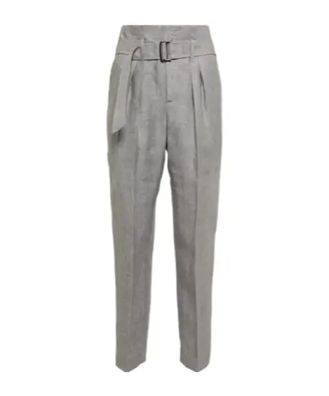 Brunello Cucinelli High-rise Linen-blend Pants