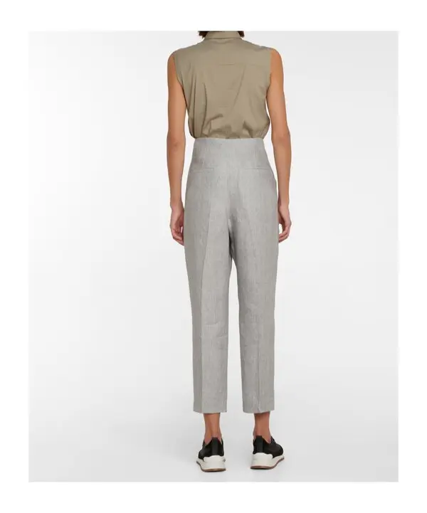 Brunello Cucinelli High-rise Linen-blend Pants