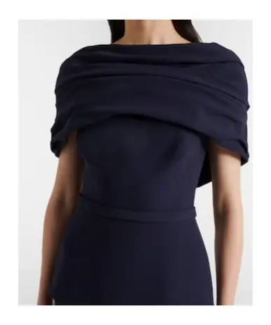 SAFIYAA LONDON Loura Off-shoulder Crêpe Gown
