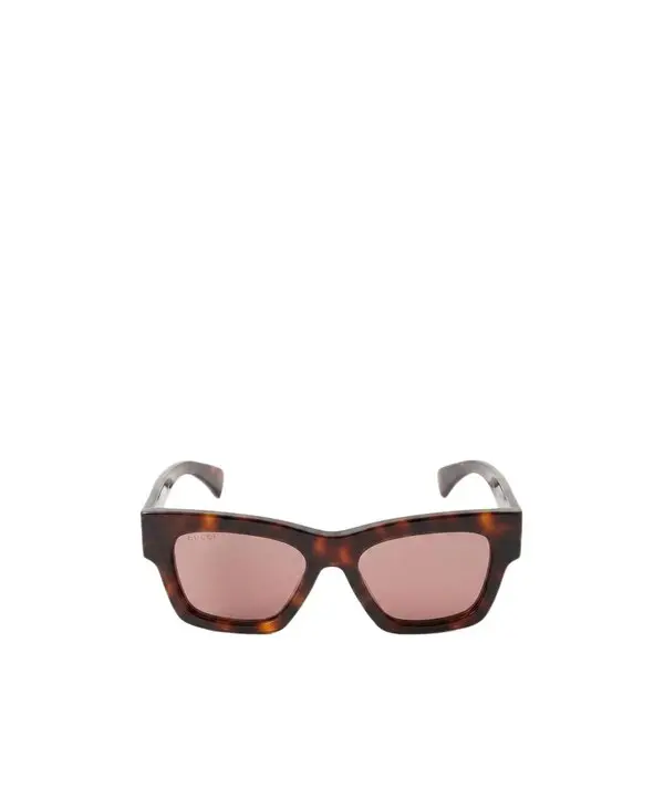 Gucci Lettering Square Sunglasses - Nude