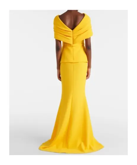 Safiyaa Loura Off-shoulder Peplum Gown - Yellow