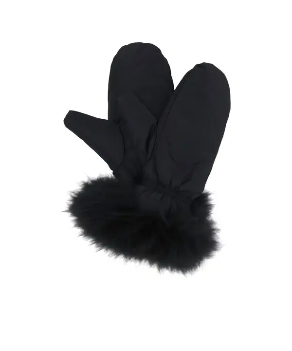 YVES SALOMON Wool-trimmed Down Gloves - Black