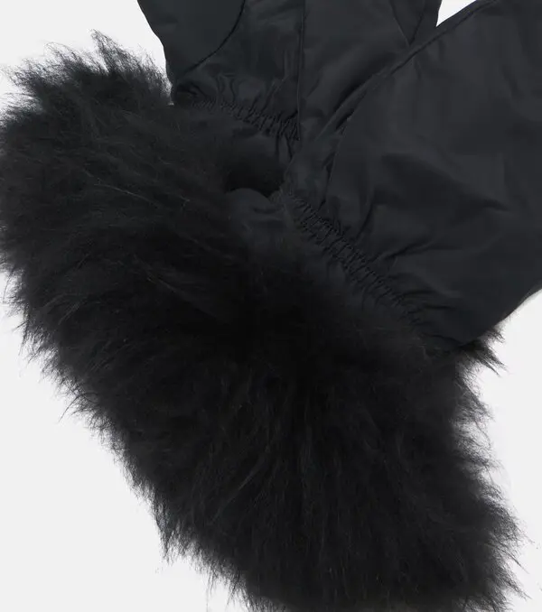 YVES SALOMON Wool-trimmed Down Gloves