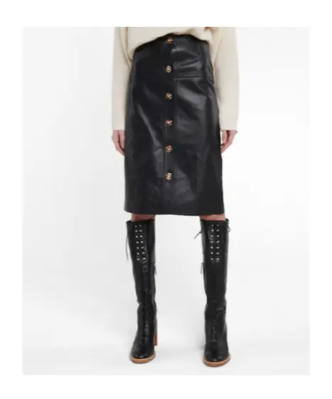 Gabriela Hearst Leather Midi Skirt